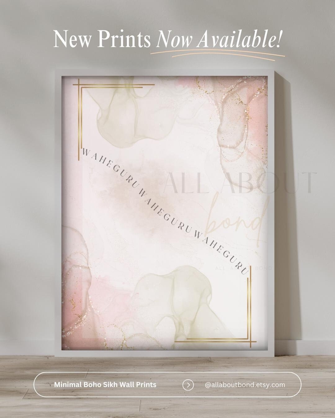 WAHEGURU SIMRAN Minimalist Sikh Wall Poster| Gurmukhi Calligraphy ...