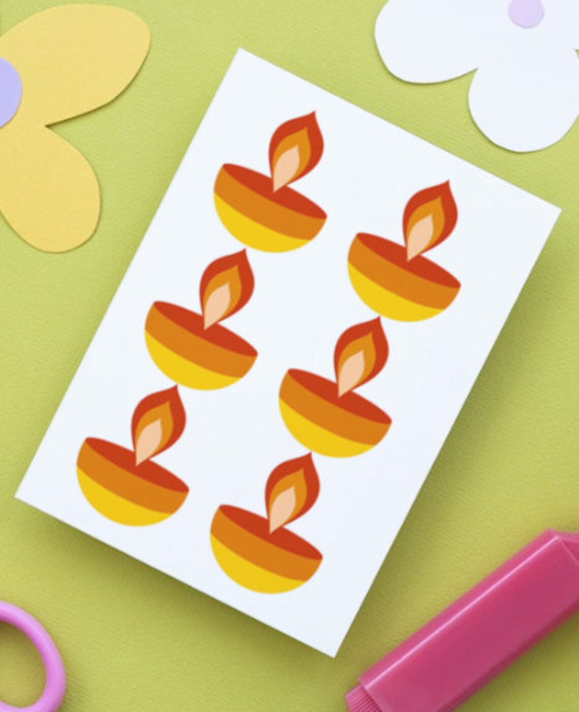 Diwali Toran Printable DIY Activity of Lotus Kalash Diya - Etsy