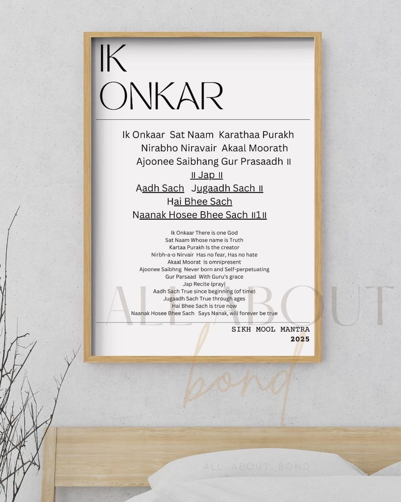 Sikh Family Prayer Minimalist Sikh Wall Art Poster| Gurmukhi ...
