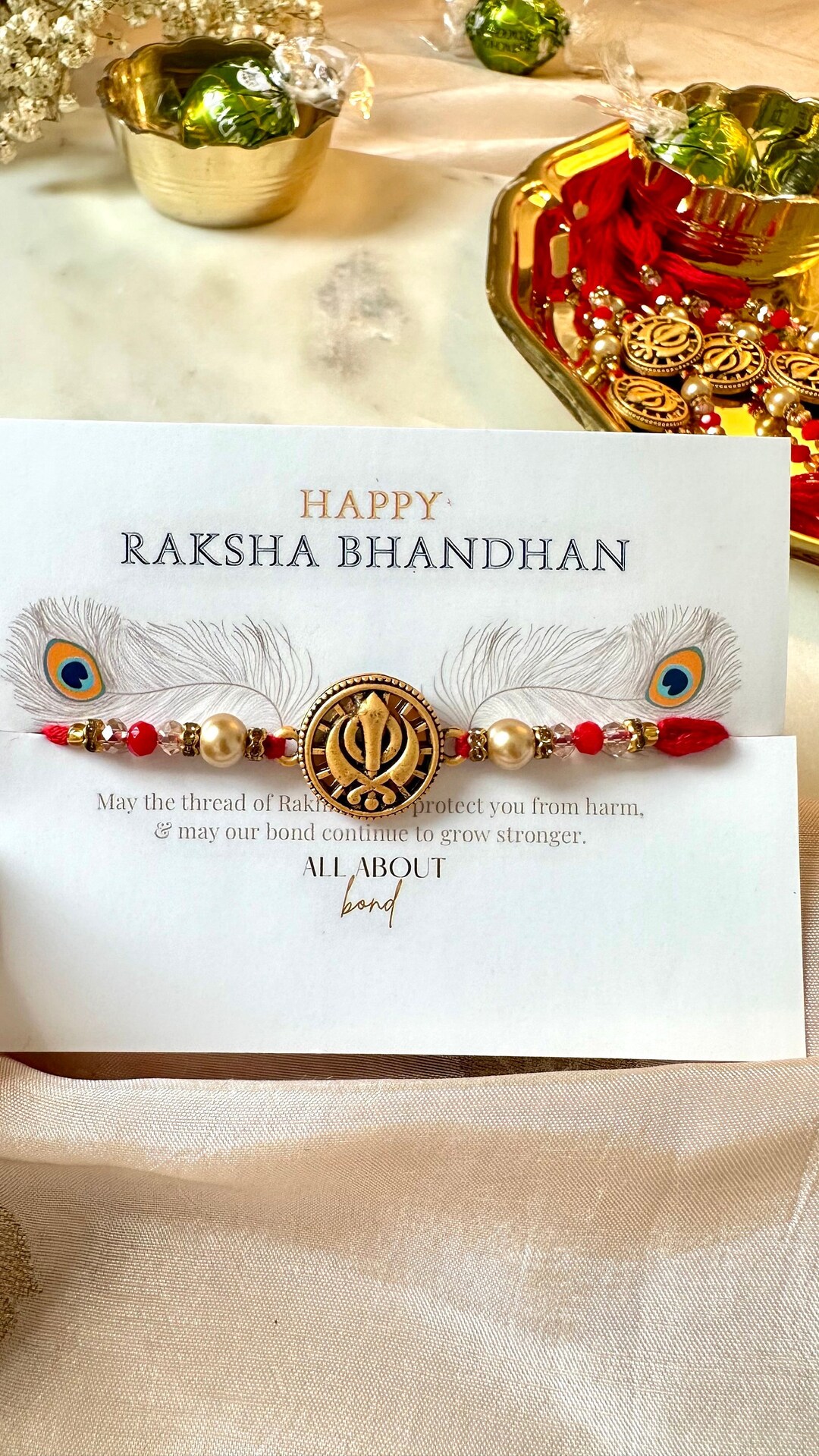 KHANDA SIKH Rakhi Raksha Bandhan Rakhri Brother Sister Bracelet Indian ...