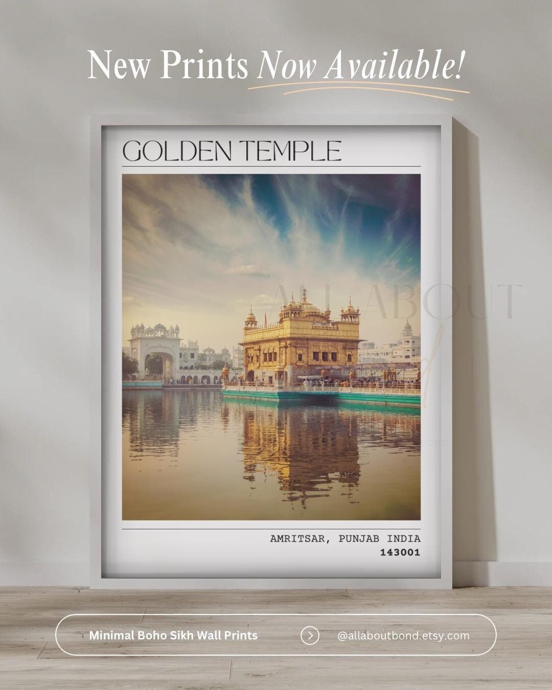 The Golden Temple | Darbar Sahib Sikh Wall Art Gurmukhi Calligraphy ...