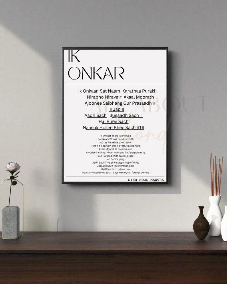 Sikh Family Prayer Minimalist Sikh Wall Art Poster| Gurmukhi ...