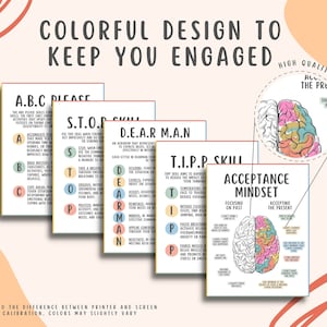 14 DBT Coping Skill Posters, Dialectical Behavior Therapy Cards ...