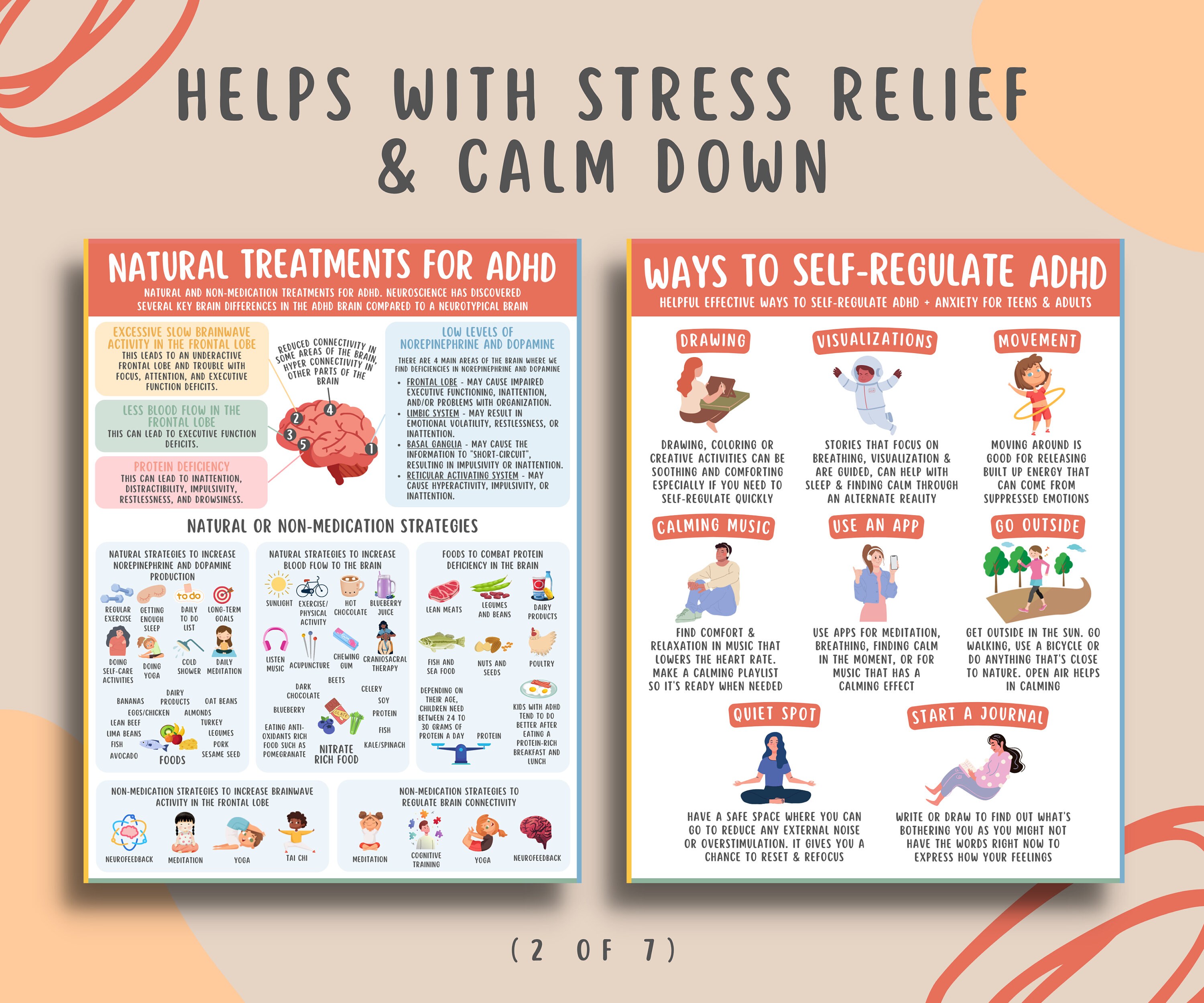 ADHD Coping Skills Bundle for Kids Teens 7 Pages Set Mental - Etsy UK