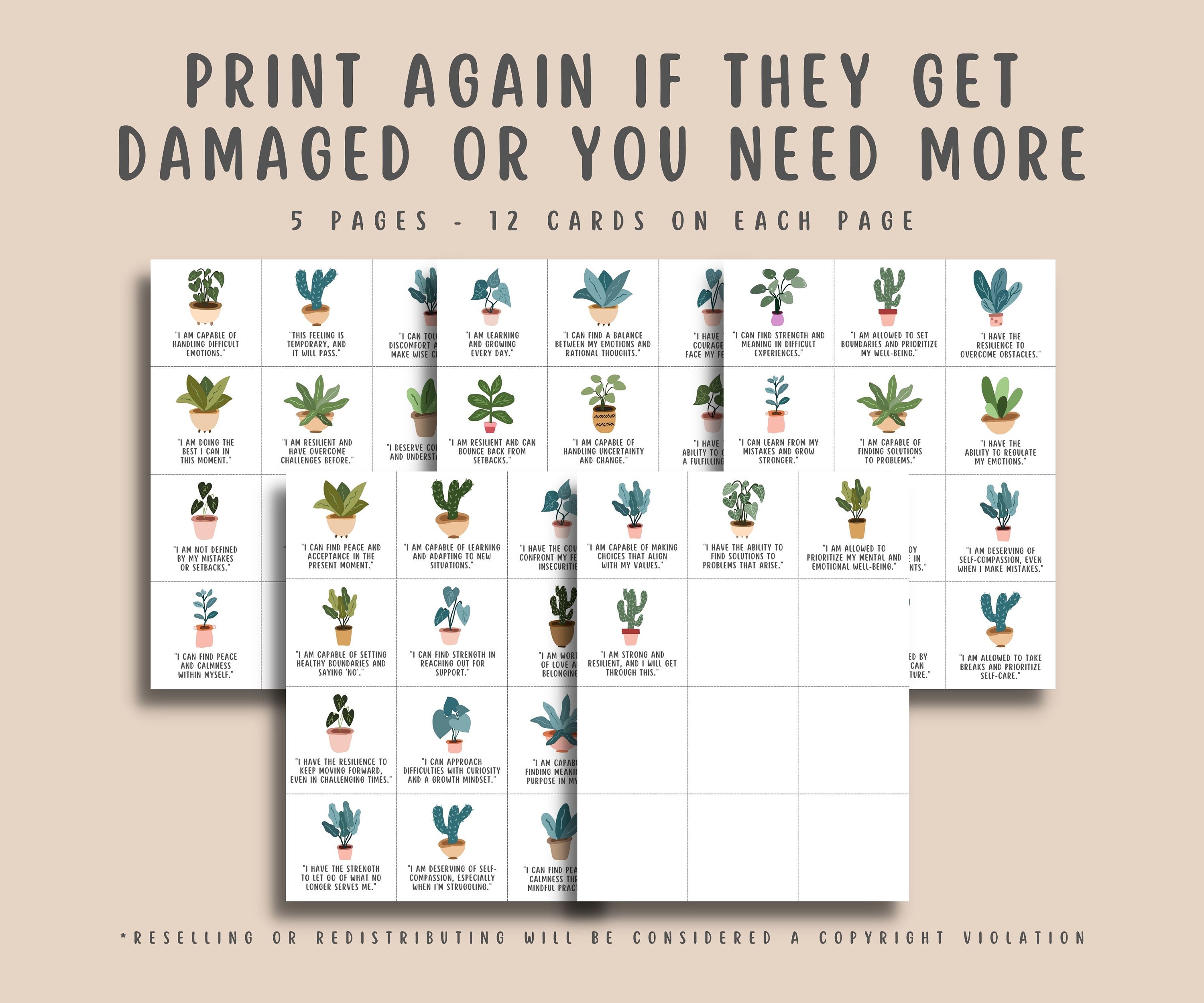 52 DBT Coping Flashcards, Dialectical Behavior Therapy Statements, BPD ...