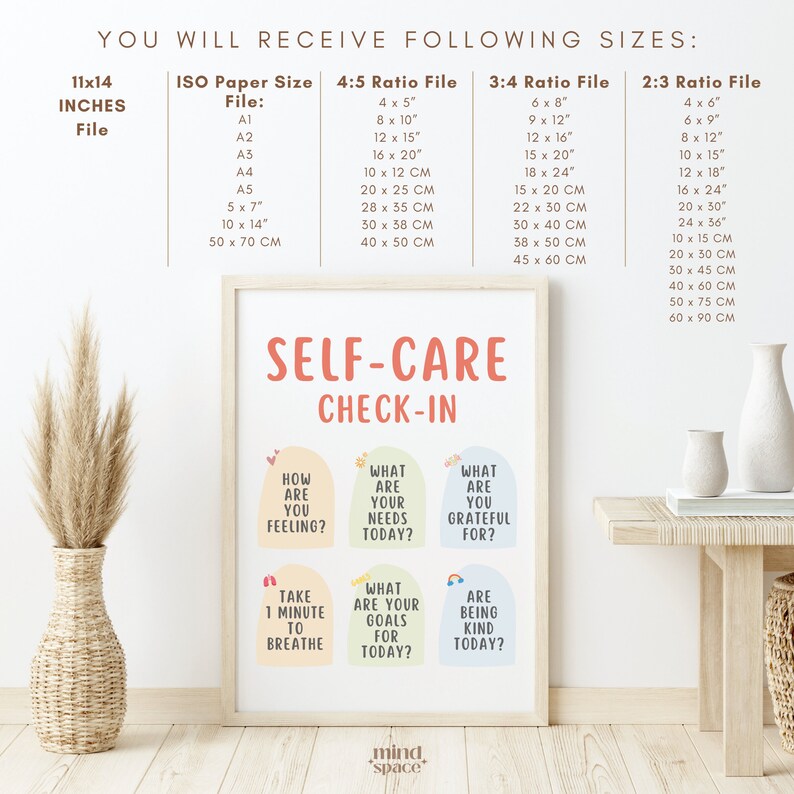 Self Care Check In, Daily Self Care, Self Love Poster, Mental Health ...
