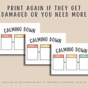 Calm Down Corner Activity for Kids Teens, Calming Corner Printable ...