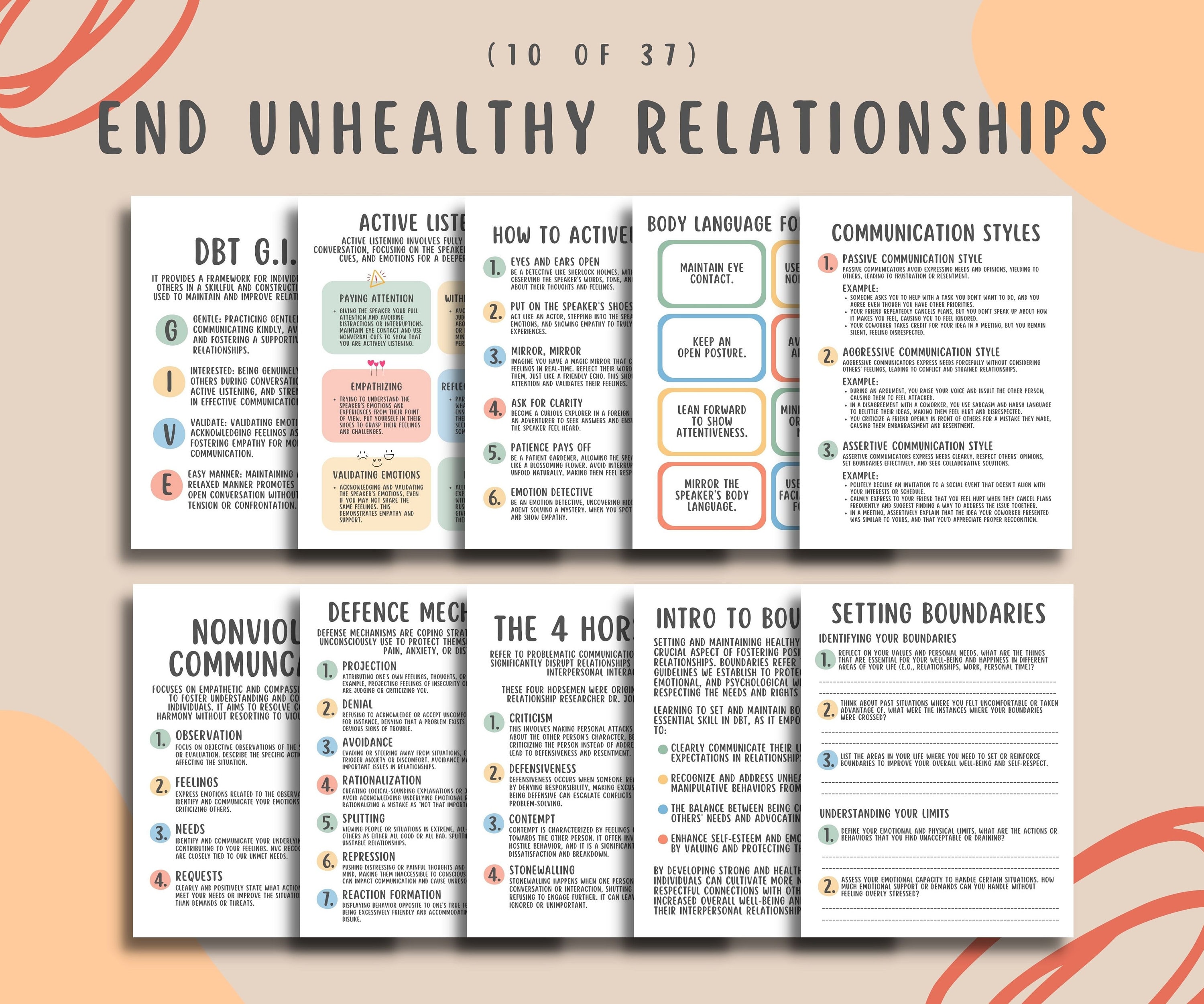 37 DBT Interpersonal Effectiveness Worksheets Journal, Communication ...