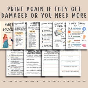 Reacting Vs Responding Couples Therapy Worksheets Communication Styles ...