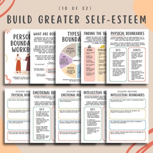 32 Personal Boundaries Worksheets, DBT Therapy Workbook, Healthy ...