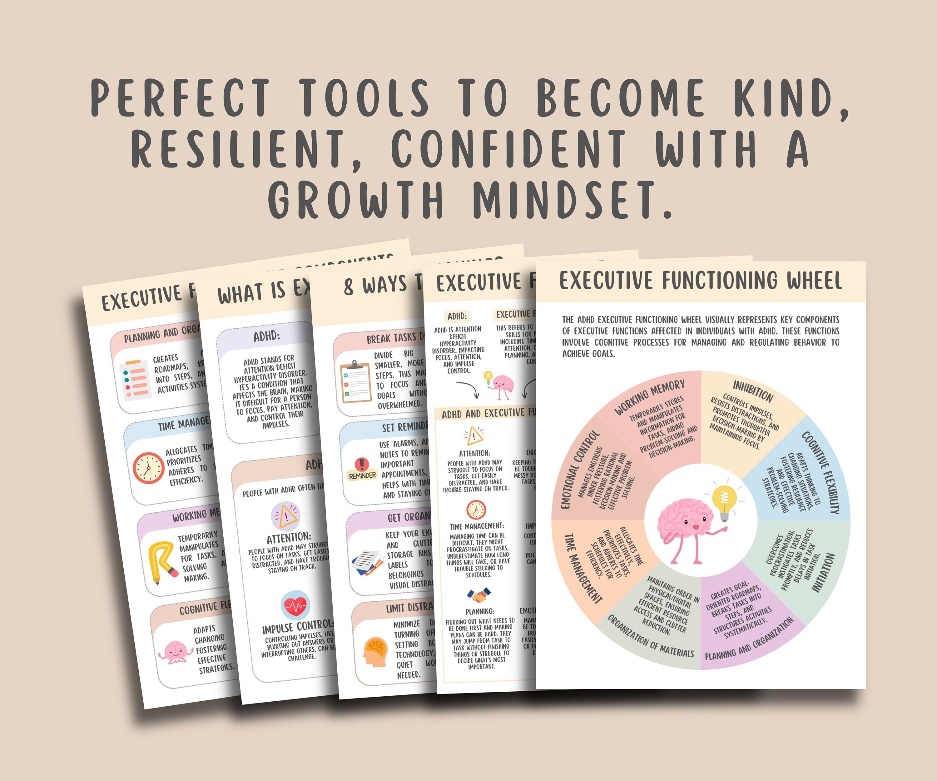 40 ADHD Executive Functioning Worksheets Strategies Time Management ...