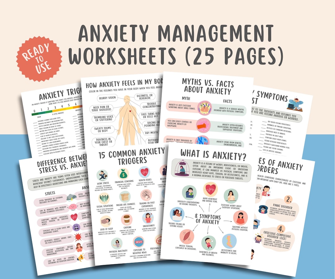 25 Anxiety Management Worksheets for Adults, Worry Jar Mental Health ...