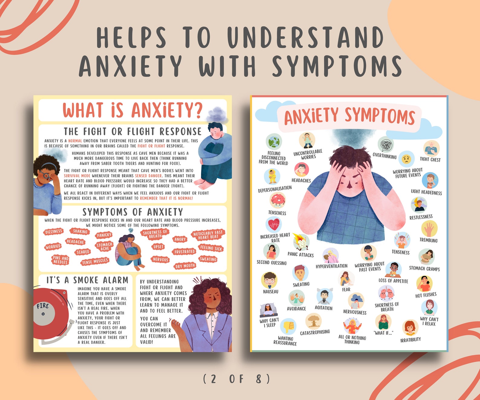 Anxiety Coping Skills Bundle Kids Teens 8 Pages, Mental Health ...