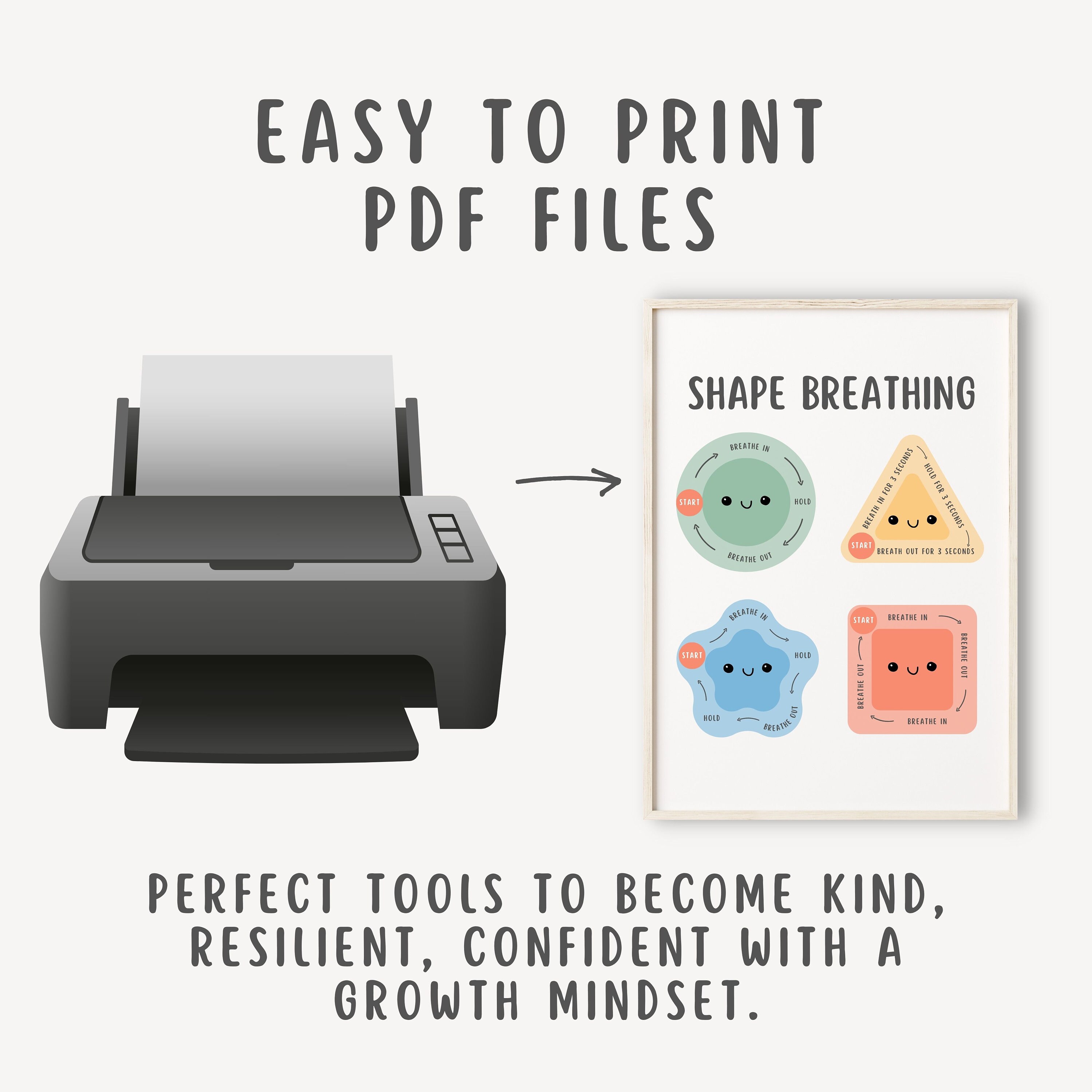 Shape Breathing Poster, Calming Corner Poster, Counseling Office Decor ...