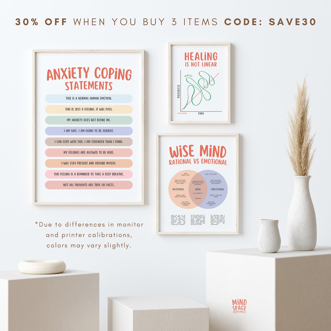 Anxiety Coping Statements Poster Challenging Negative - Etsy
