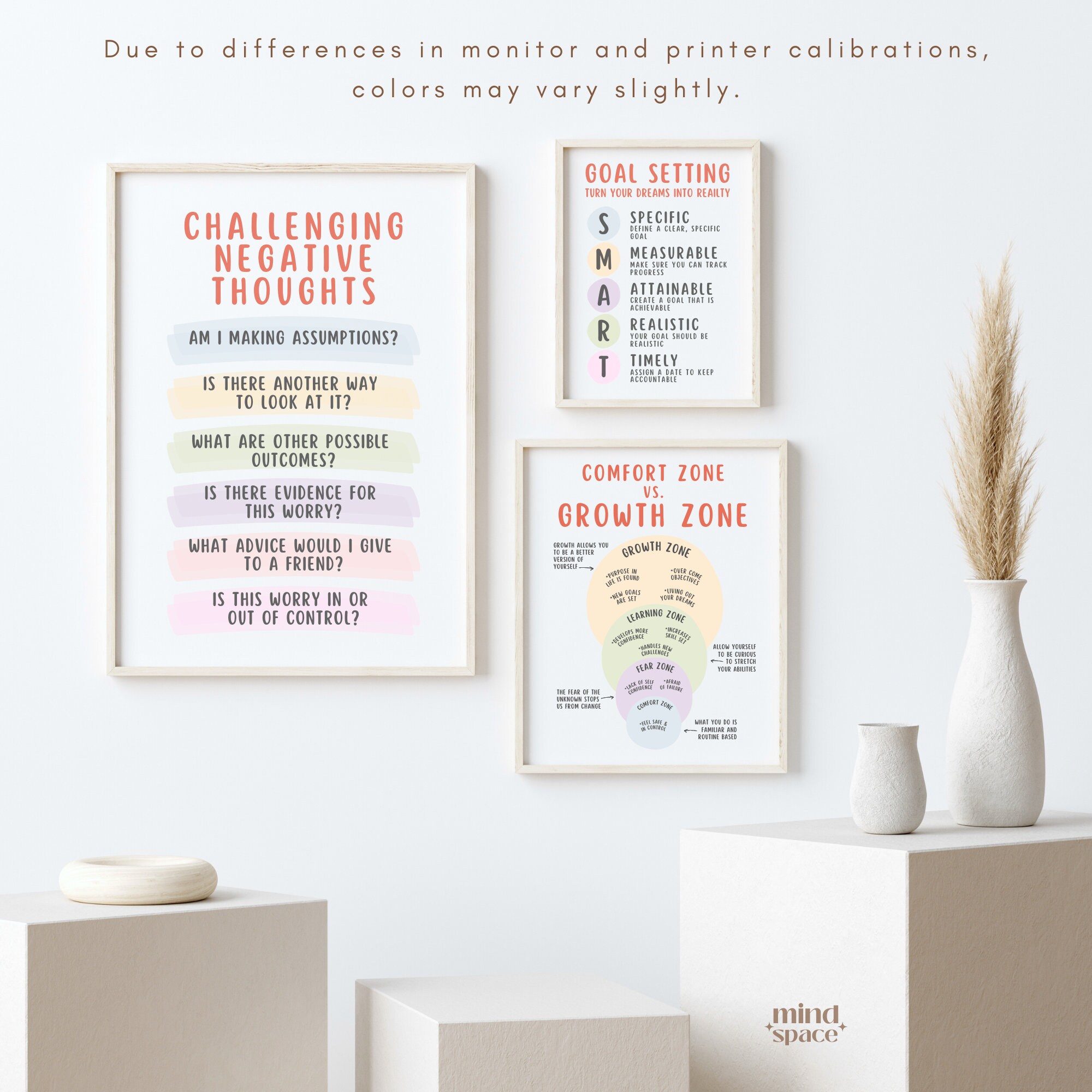 Challenging Negative Thoughts Poster Therapy Office Calming - Etsy