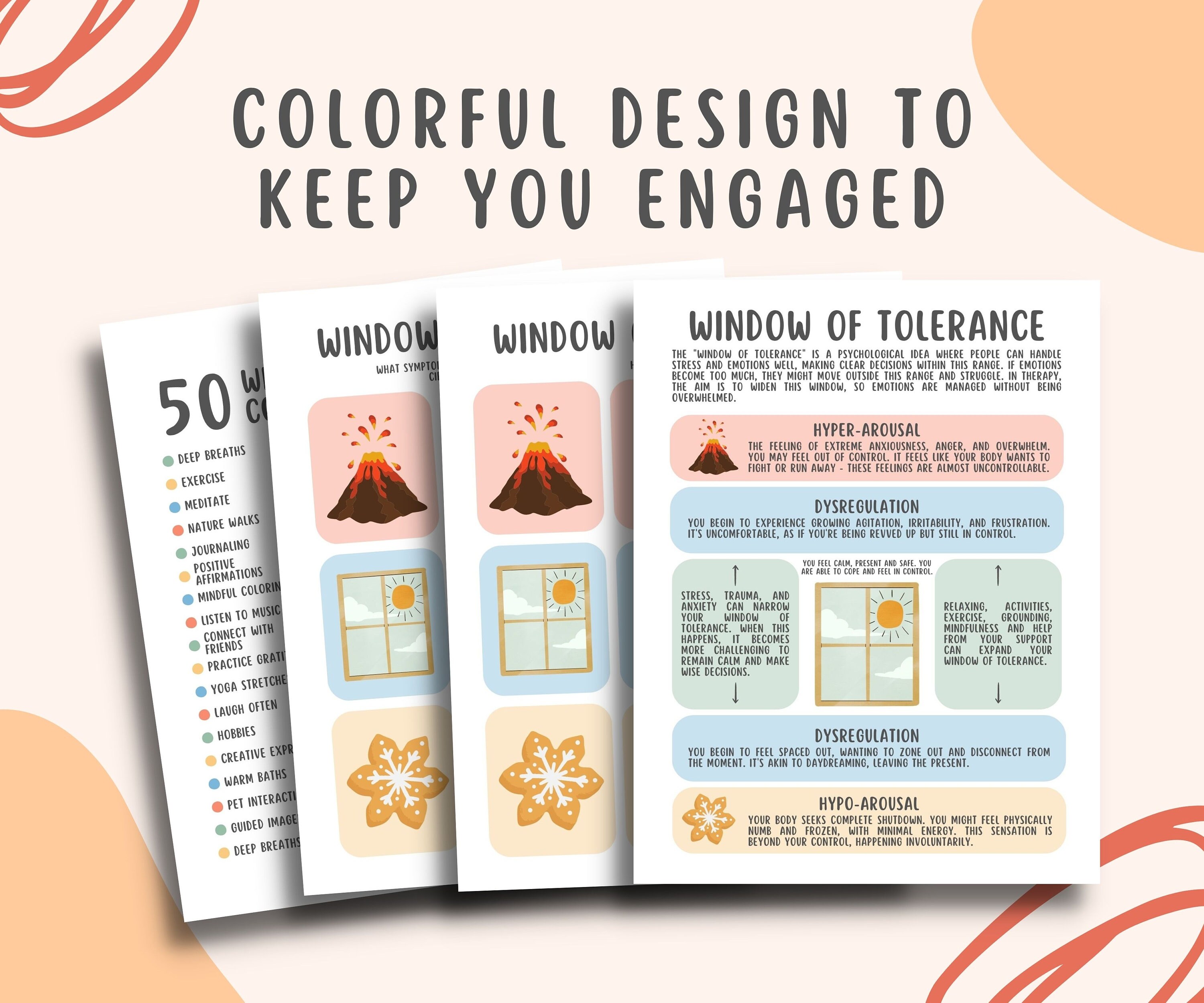 4 DBT Window of Tolerance Worksheets Dialectical Behavior - Etsy