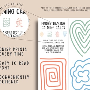 27 Finger Tracing Breathing Cards for Kids Teens, Calm Down Corner ...