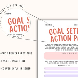 Goal Setting Action Plan Worksheet, SFBT Worksheets, Solution Focused ...
