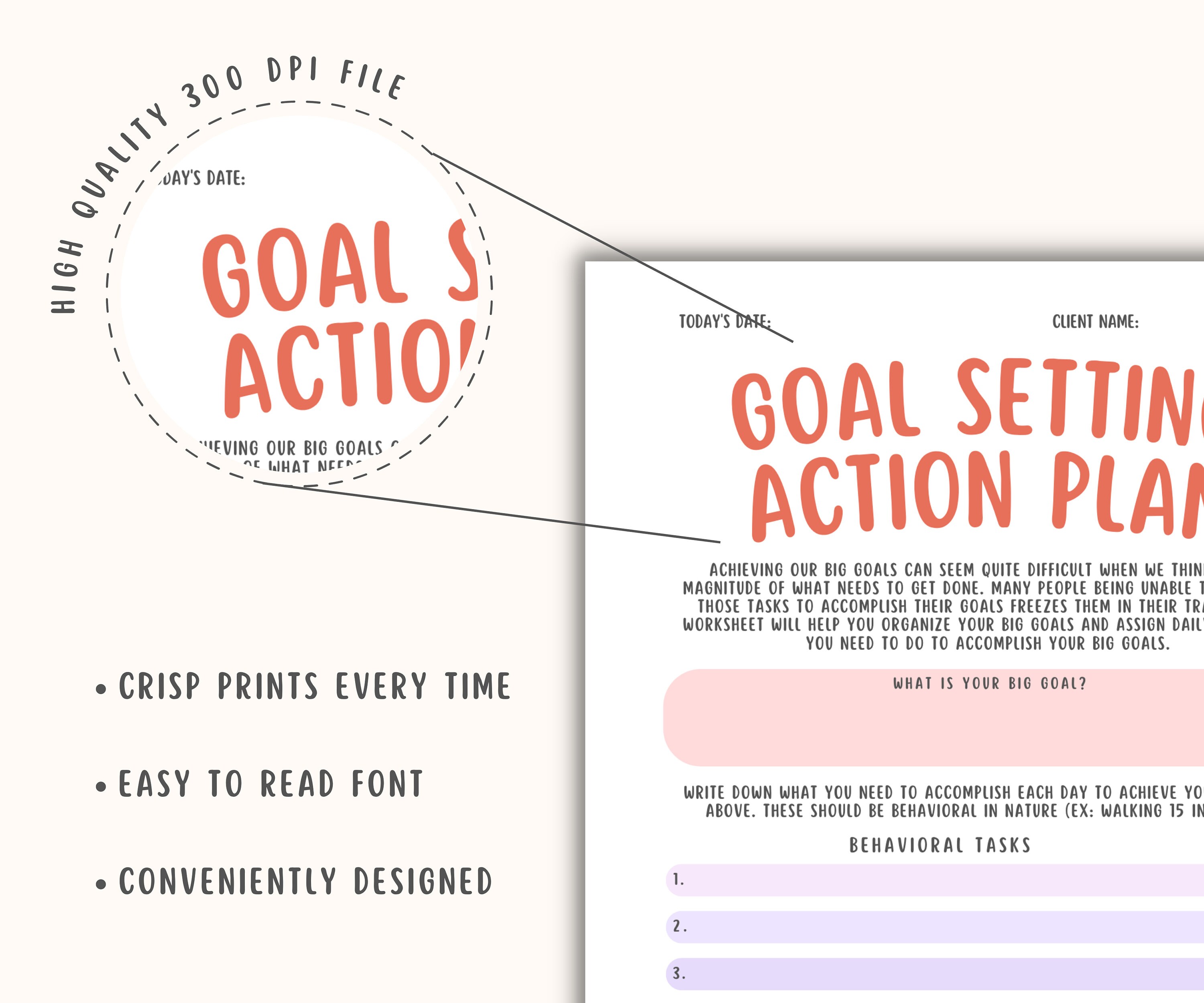 Goal Setting Action Plan Worksheet, SFBT Worksheets, Solution Focused ...