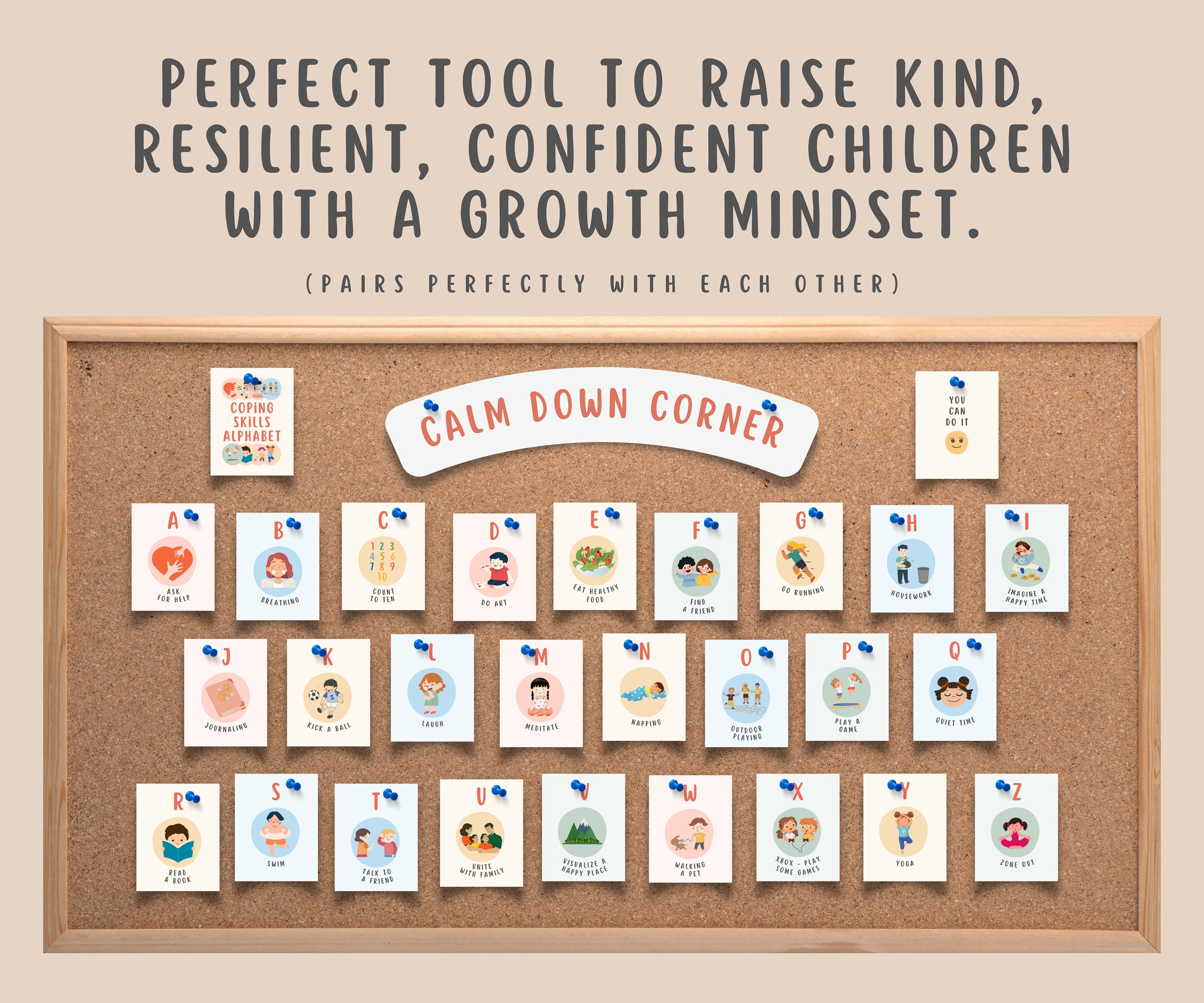 26 Coping Skills Cards for Kids Teens, Coping Strategies Calm Down ...