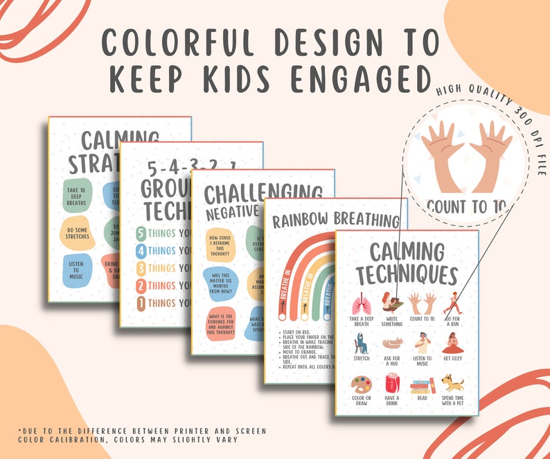 50 Calming Corner Poster Calm Down Self Regulation Social Emotional ...