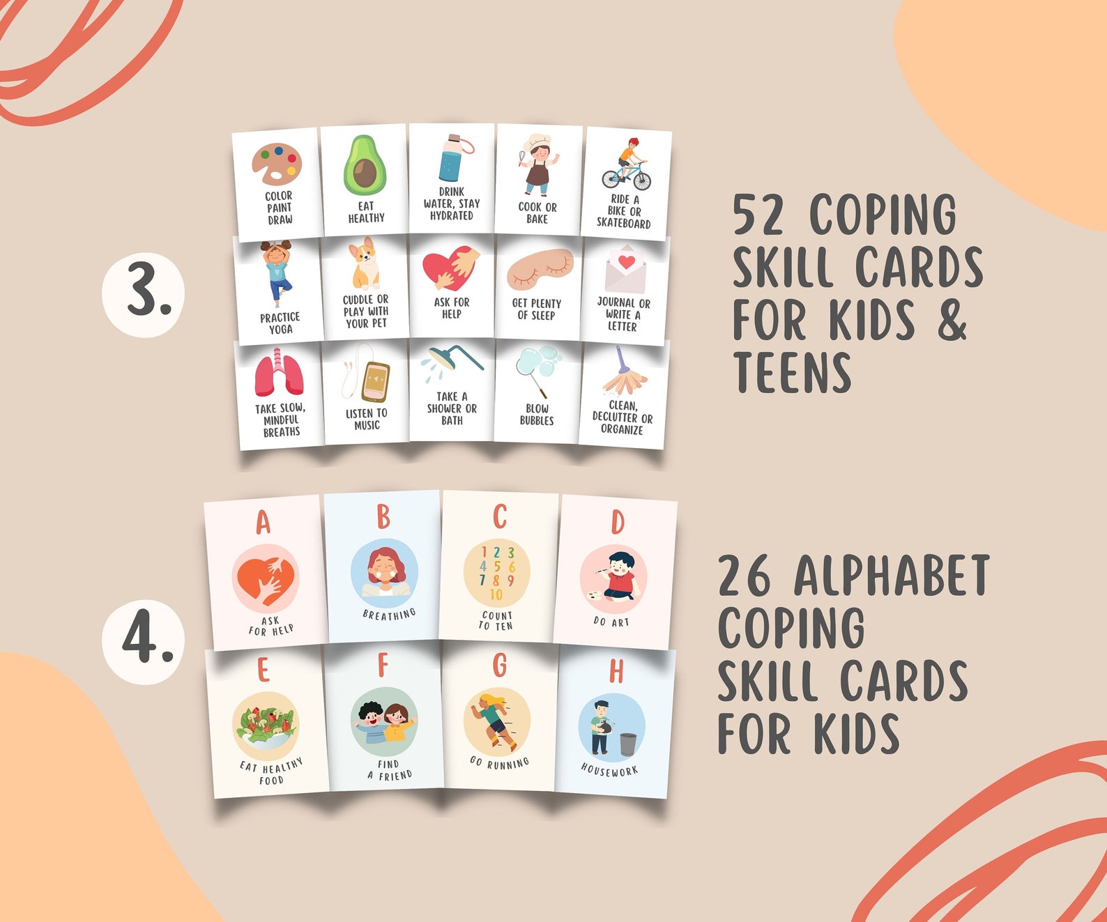 Coping Skills Bundle for Kids (238 Items) Mindful Breathing Exercises ...