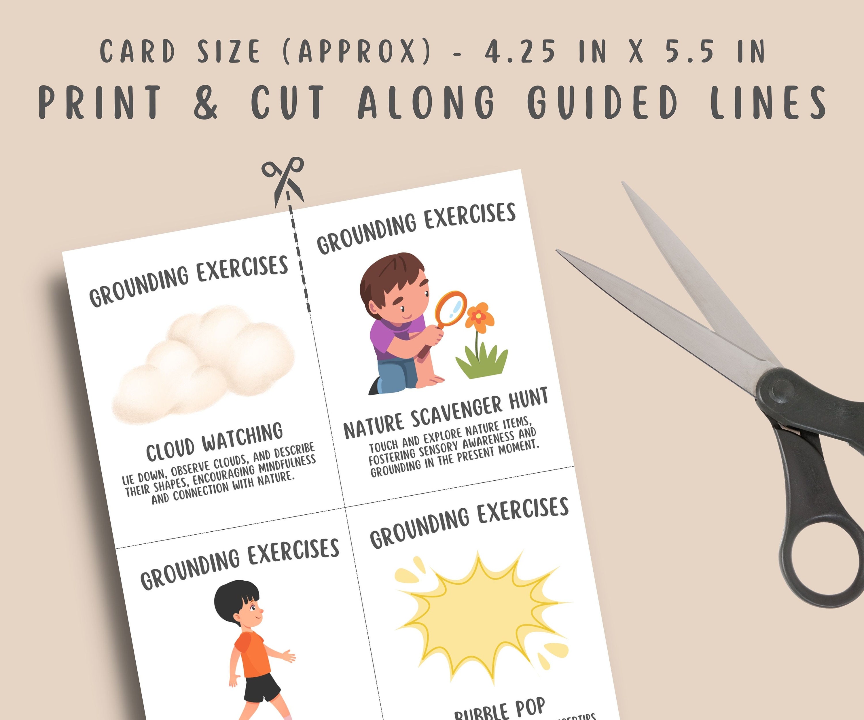 68 Somatic Therapy Coping Skill Cards for Kids, Nervous System ...