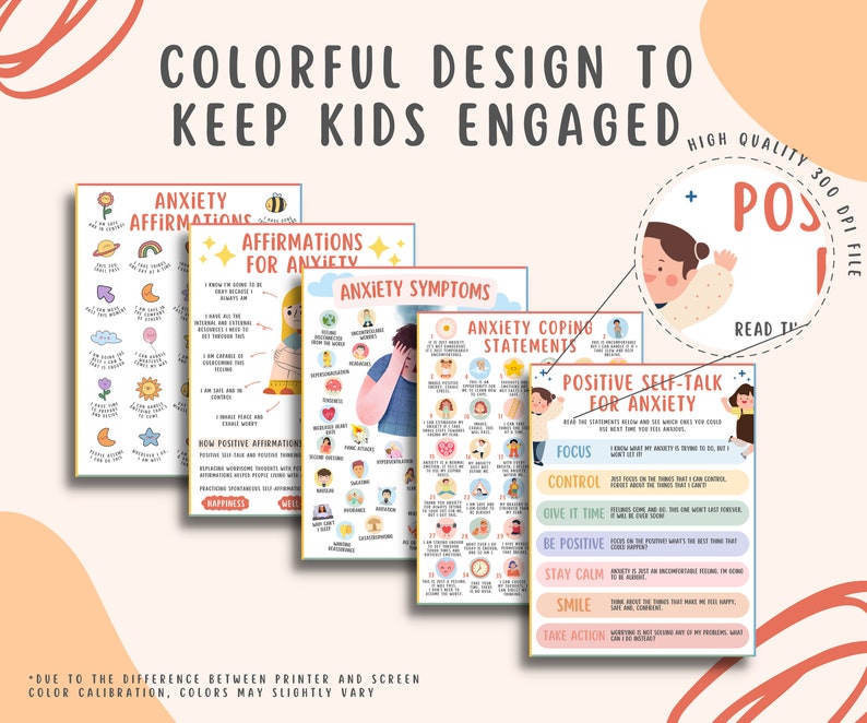 Anxiety Coping Skills Bundle Kids Teens 8 Pages, Mental Health ...