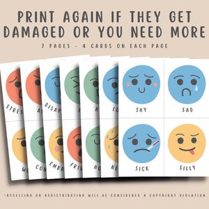 28 Feelings Flashcards for Kids Teens, Emotions Cards Nursery ...
