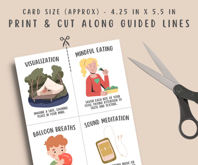 52 Grounding Techniques Flashcards Coping Strategies Children Self ...