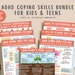 Mental Health Coping Skills Printable Bundle for Kids & Teens, 8 Pages ...