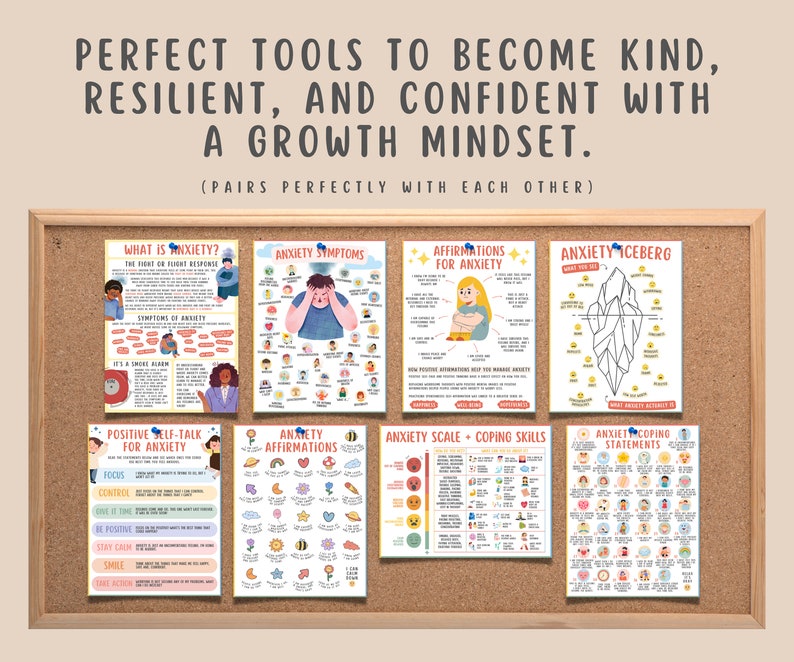 Anxiety Coping Skills Bundle Kids Teens 8 Pages, Mental Health ...