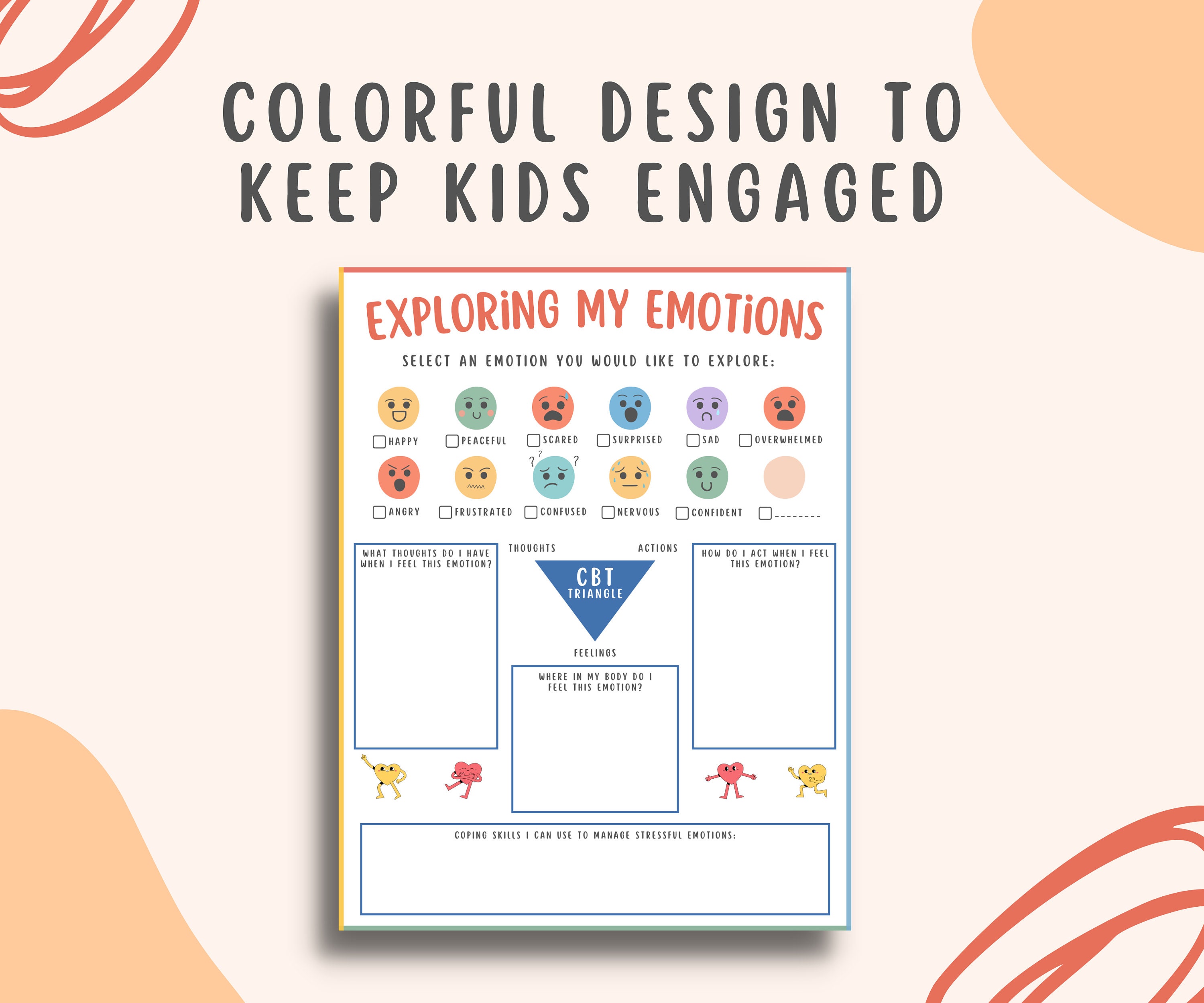 Feelings/emotions Check in CBT Worksheet for Teens & Kids - Etsy
