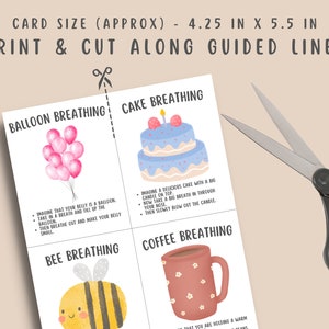 20 Mindful Scripted Breathing Cards for Kids Teens, Anxiety Coping ...