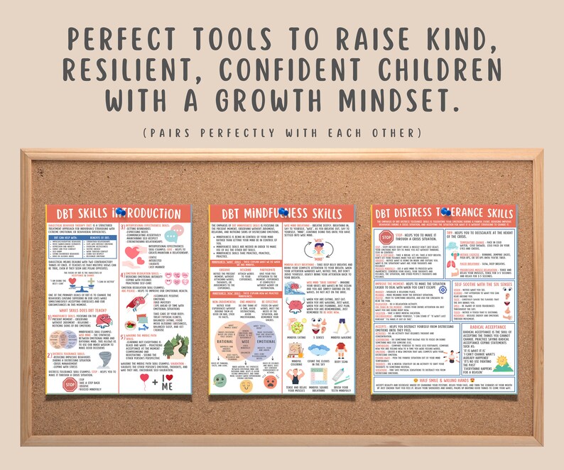 DBT Mindfulness Coping Skills Handout Teens Kids Adults, Dialectical ...