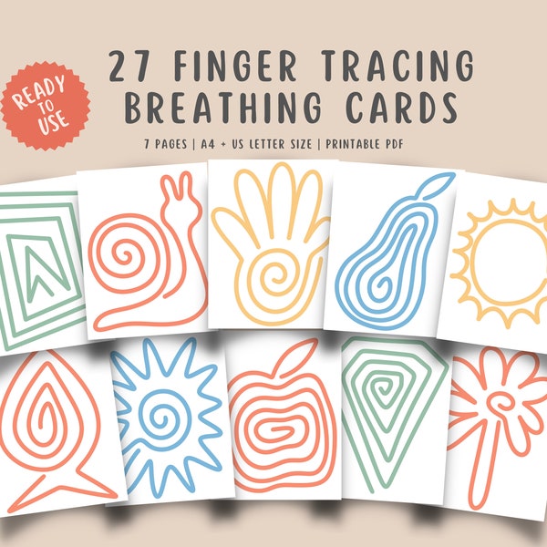 Finger Tracing Calming Cards - Etsy