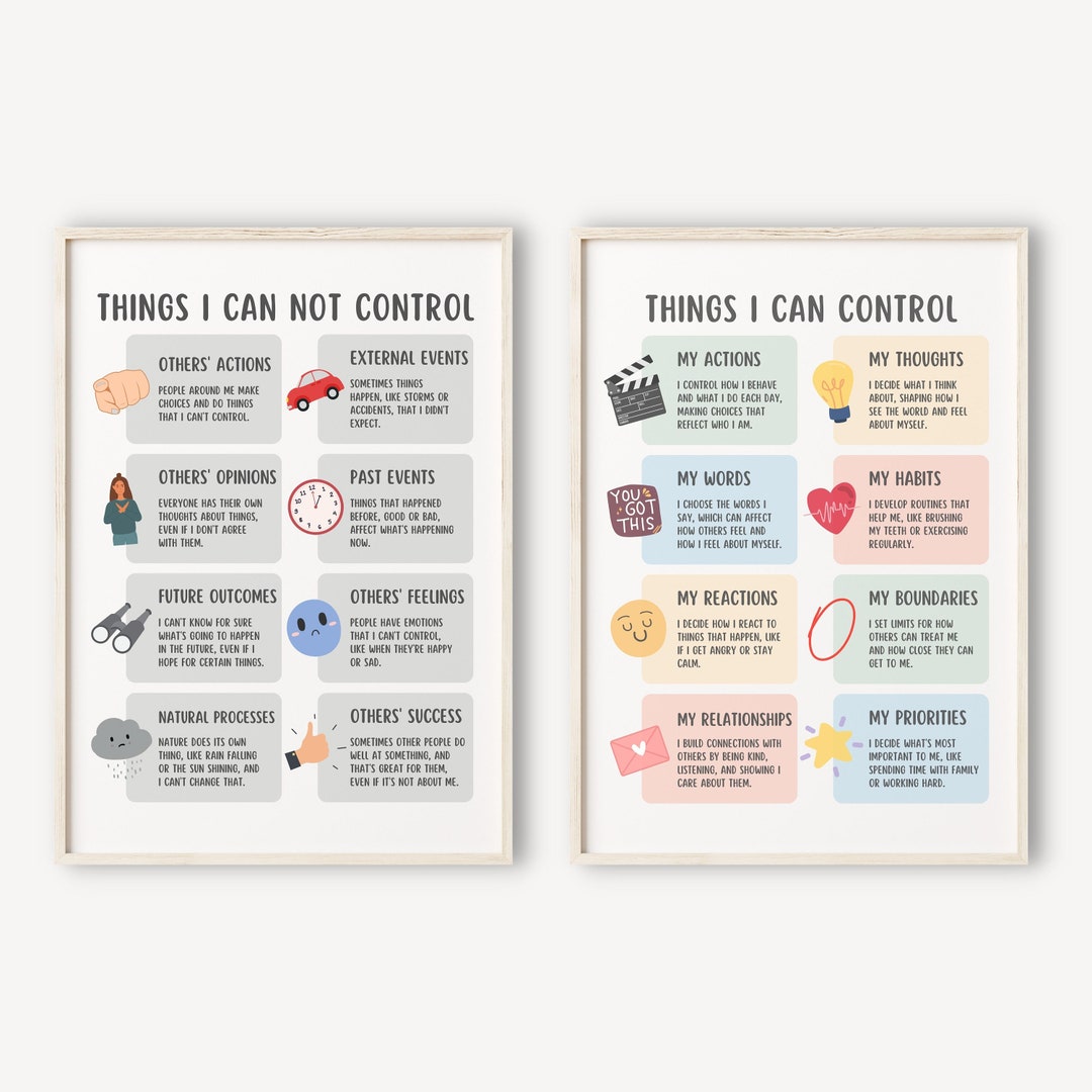 Circle of Control Poster Set of 2, Things I Can Control Calm Down ...