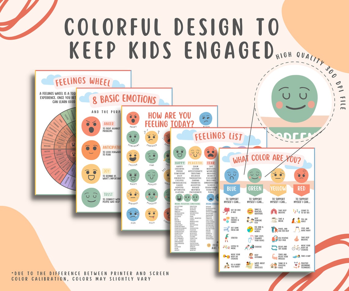 Feelings Emotions Coping Skills Bundle Set for Teens Kids 8 - Etsy