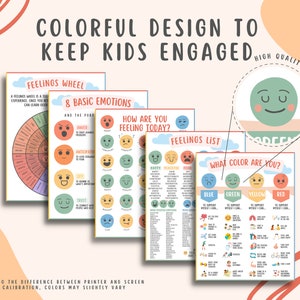 8 Feelings Emotions Coping Prints Bundle for Teens Kids, Feelings Scale ...