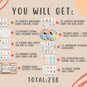 Coping Skills Bundle for Kids (238 Items) Mindful Breathing Exercises ...