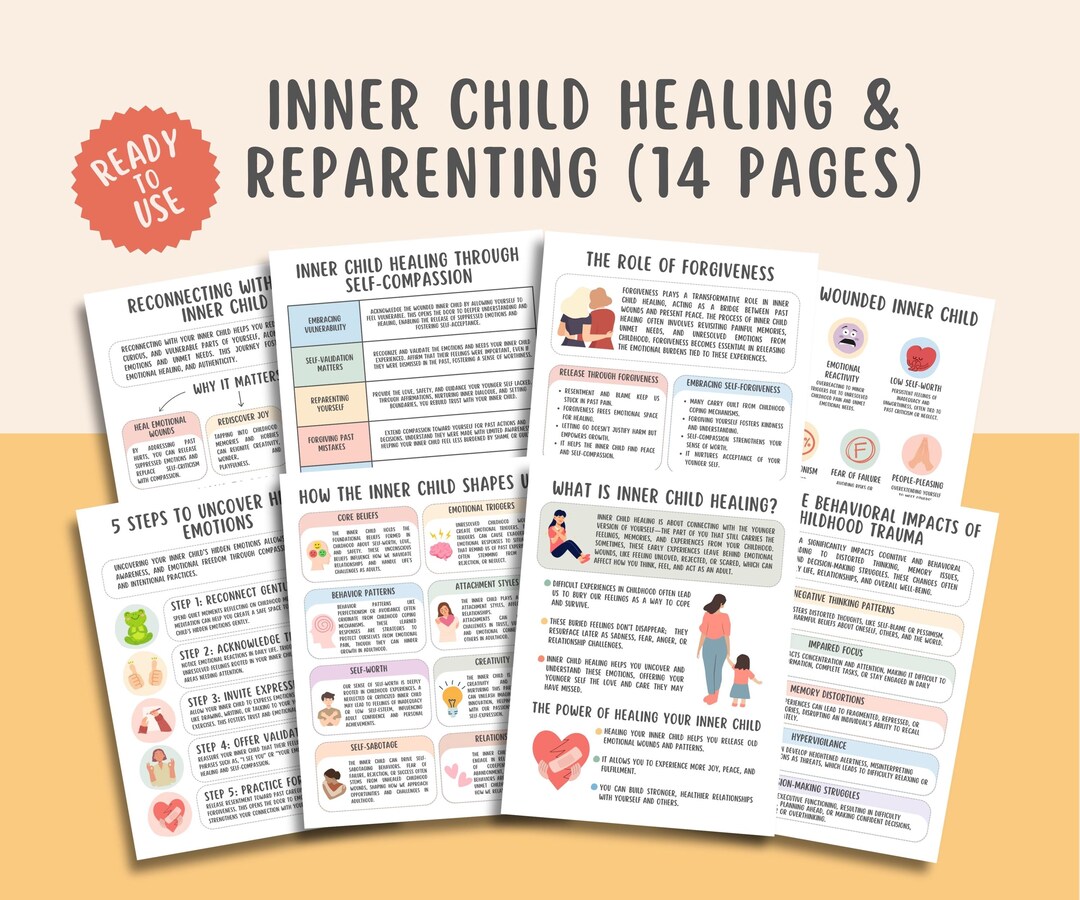 Inner Child Healing & Reparenting Worksheets (14 Pages) Attachment ...