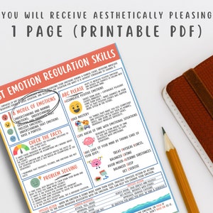 DBT Emotion Regulation Coping Skills Handout Teens Kids Adults ...