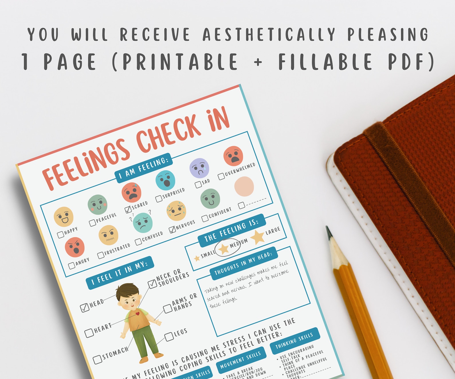 Feelings Check-in Worksheet, Emotions Identification via Emojis, SEL ...