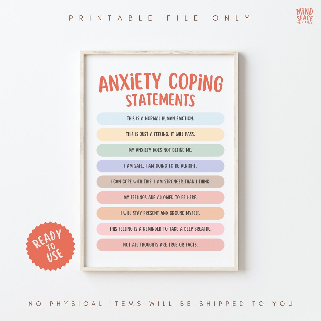 Anxiety Coping Statements Poster, Challenging Negative Thoughts, Ways ...