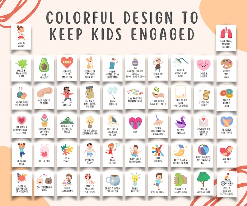 52 Coping Skills Cards Kids Teens Coping Strategies Children Self ...