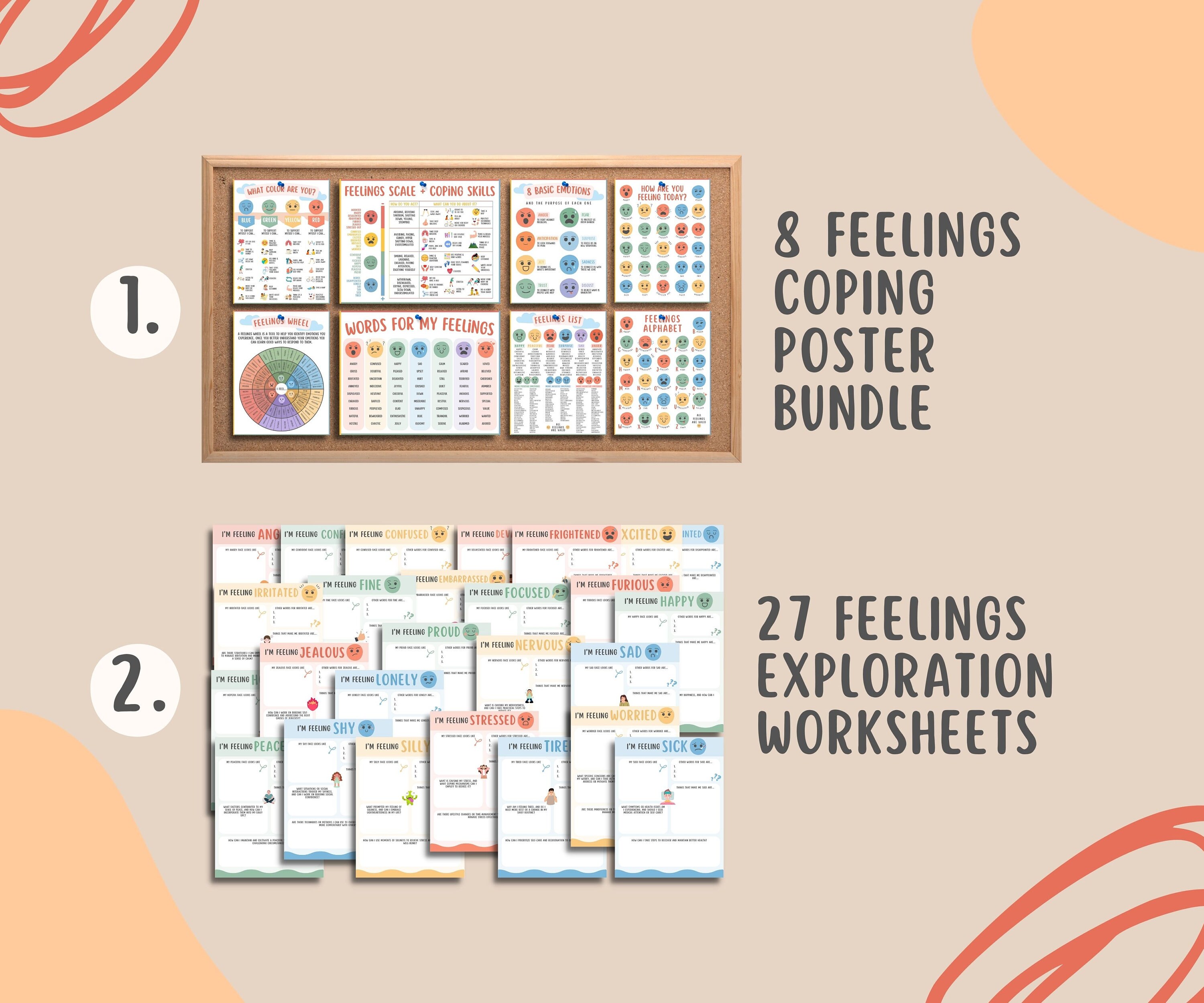 Feelings Coping Bundle for Kids & Teens 150 Items, Calming Corner ...