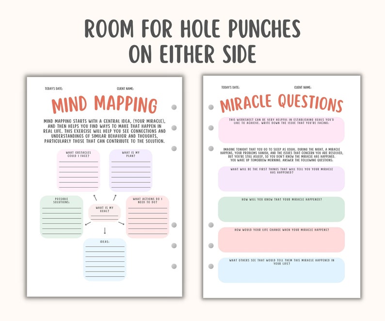 Solution Focused Therapy Worksheets, SFBT Worksheets, SFBT Questions ...