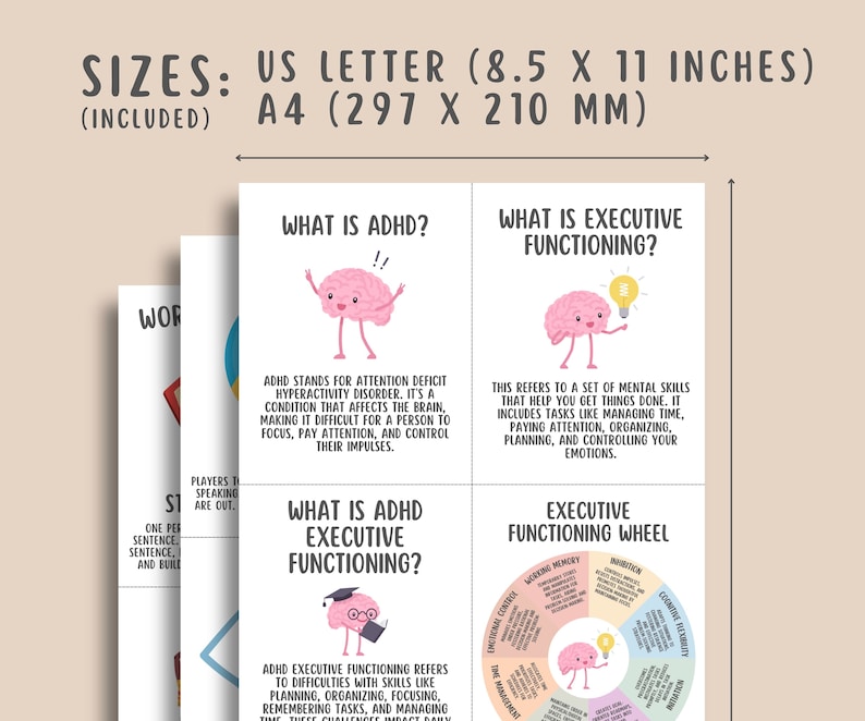 52 ADHD Executive Functioning Activity Flashcards for Teens, Executive ...