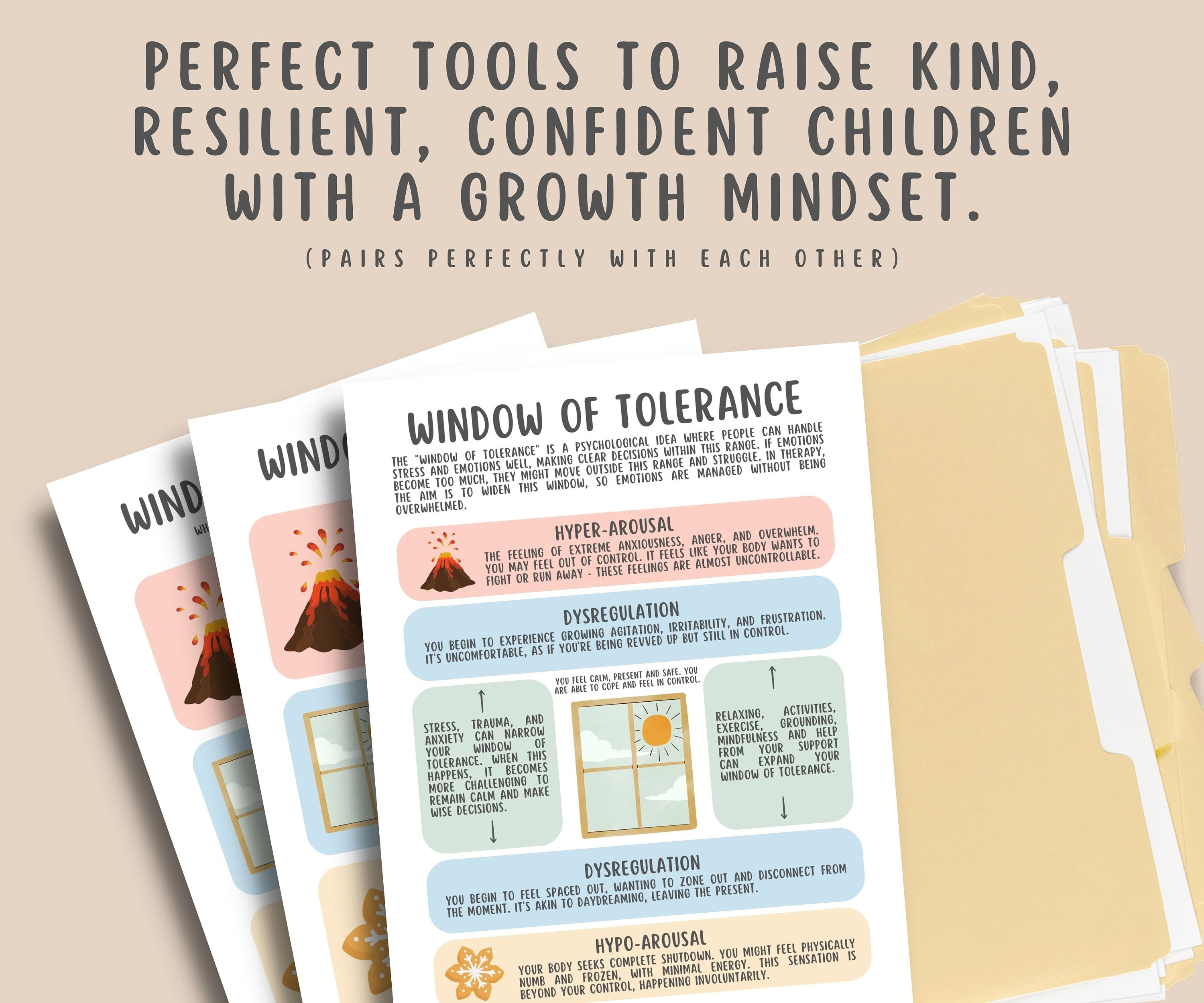 4 DBT Window of Tolerance Worksheets Dialectical Behavior - Etsy